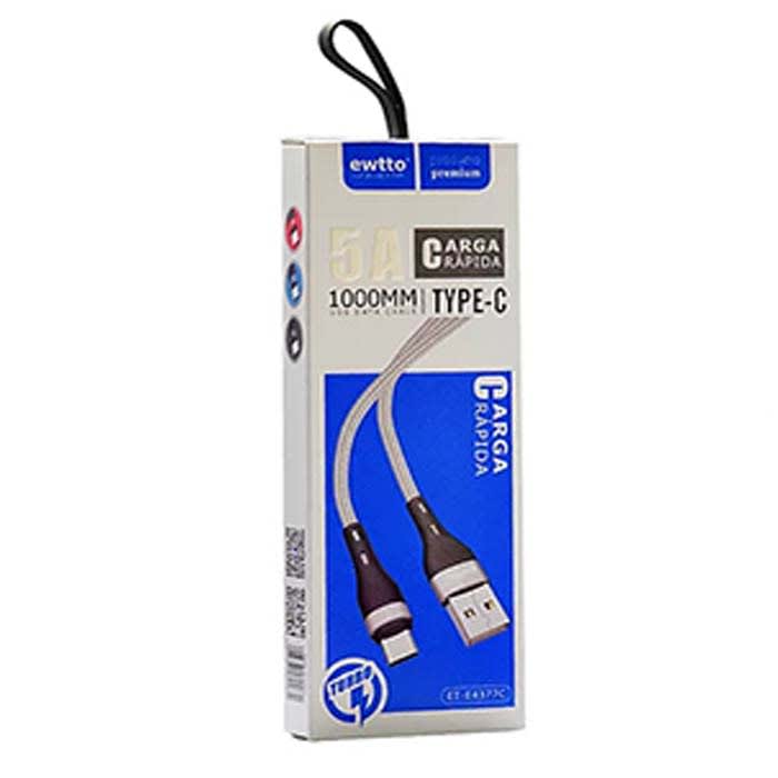 CABLE USB CARGADOR TIPO C USB 1000MM EWTTO | ELECTRICIDAD PJ