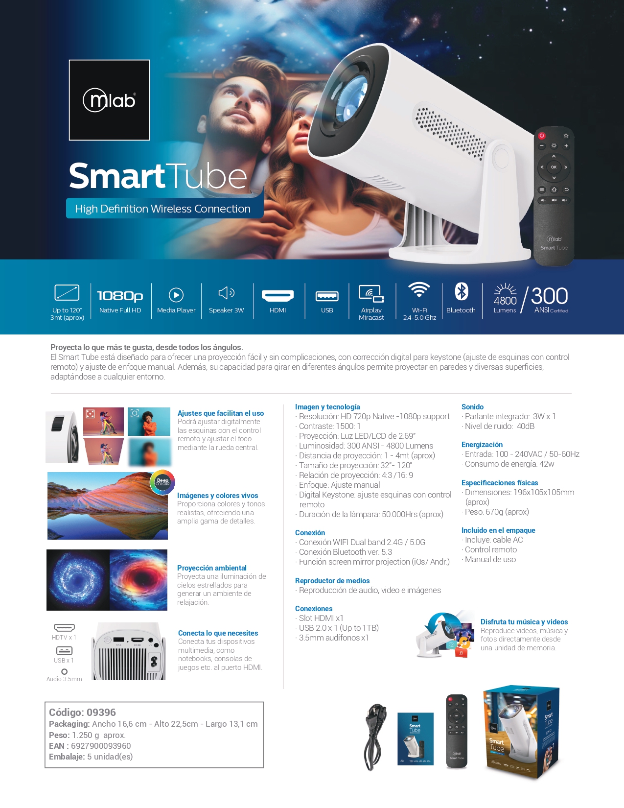 PROYECTOR SMART TUBE MLAB | Electro Store