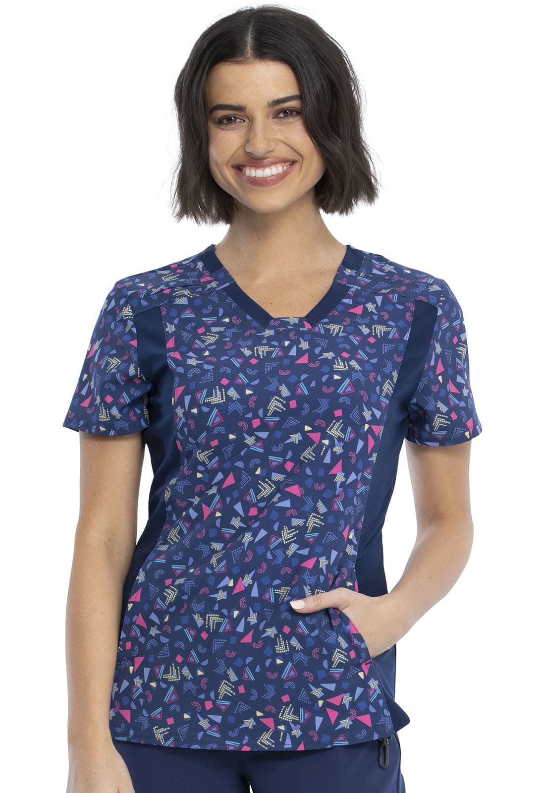 Top Cherokee Iflex Geometria Navy | Valdivias Scrubs