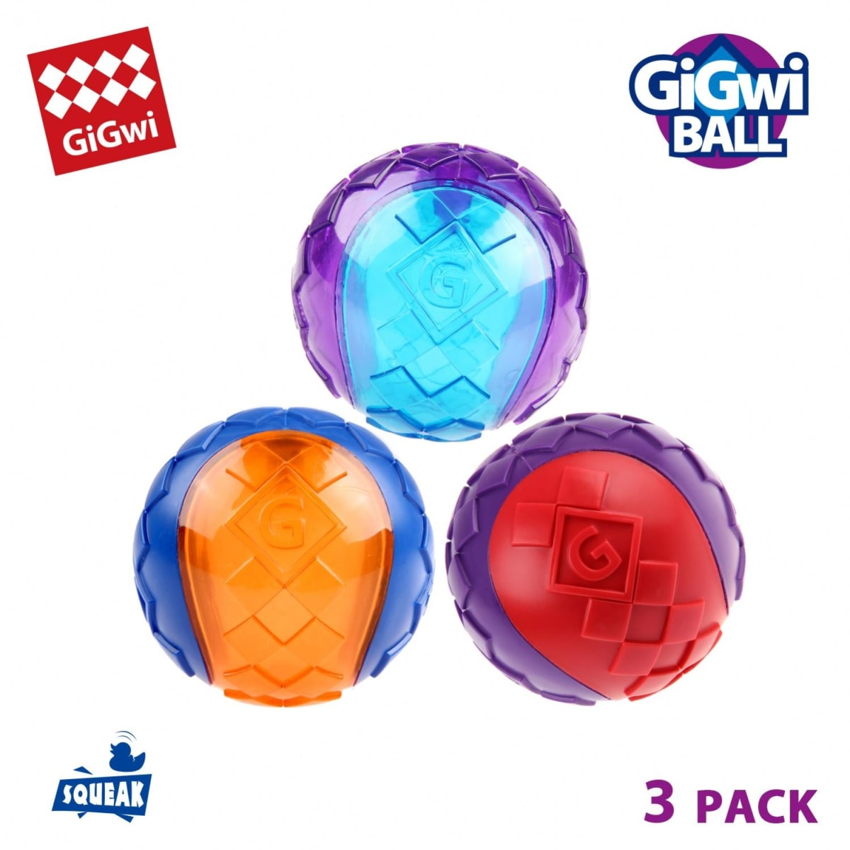GIGWI BALL SQUEAKER 3PK SMALL | Pet Mas