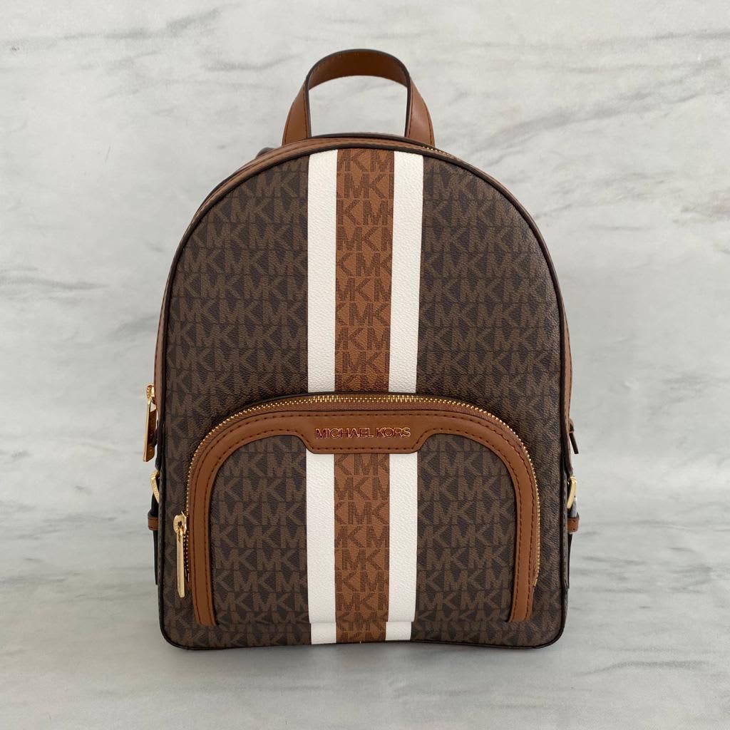 Mochila Michael Kors Jaycee mediana cafe monograma | Befashion