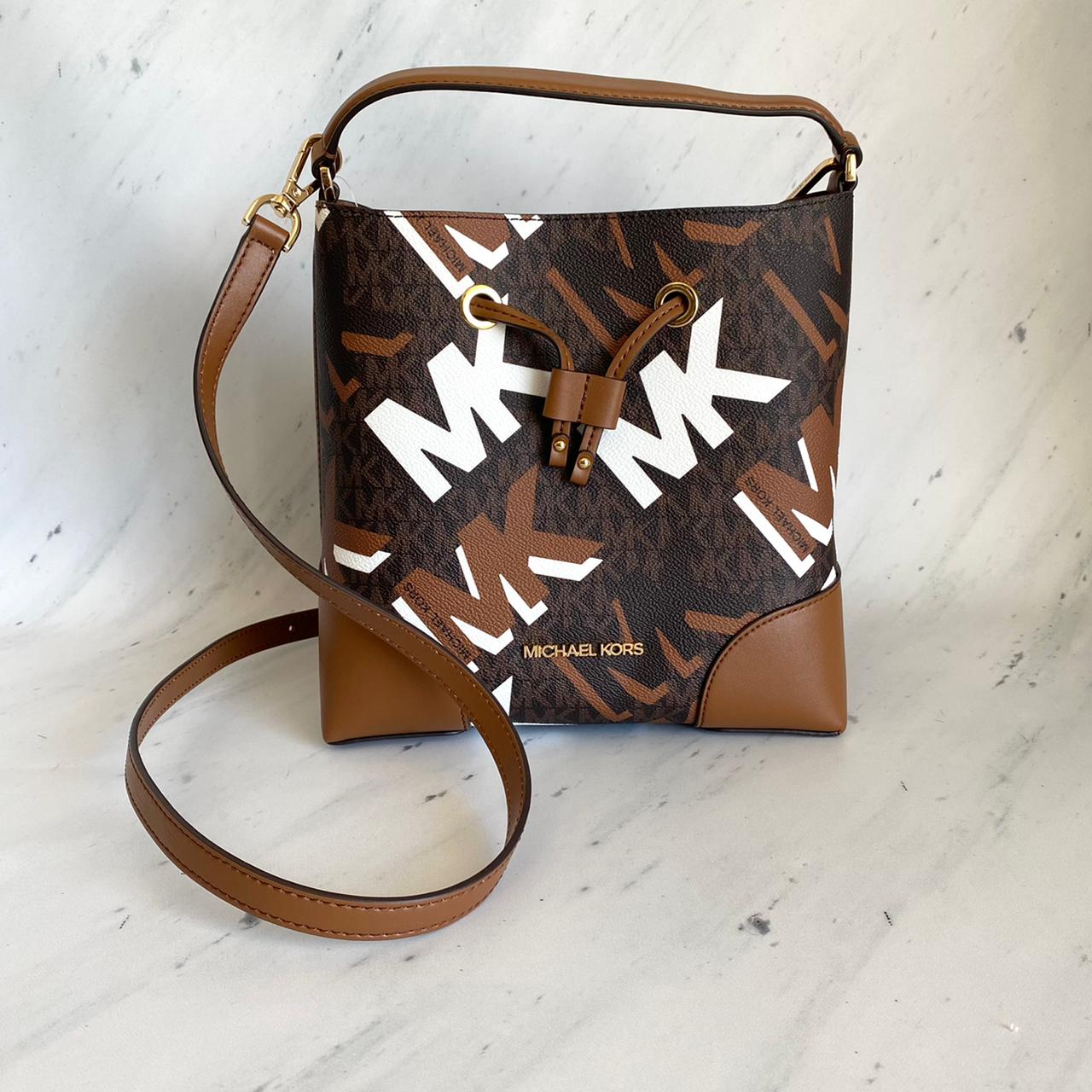 Crossbody Michael Kors Mercer Lugg Multi monograma cafe | Befashion