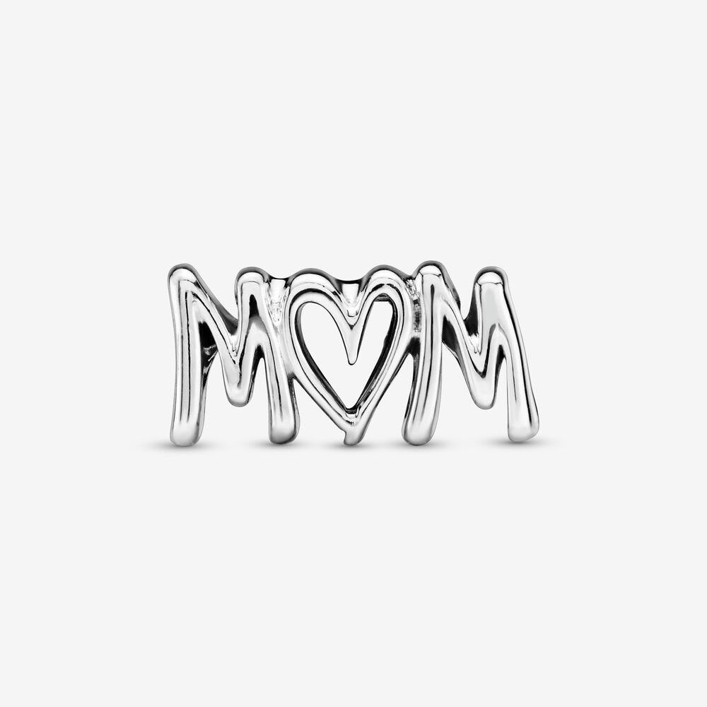 Charm Pandora Mom letras horizontal plata | Befashion