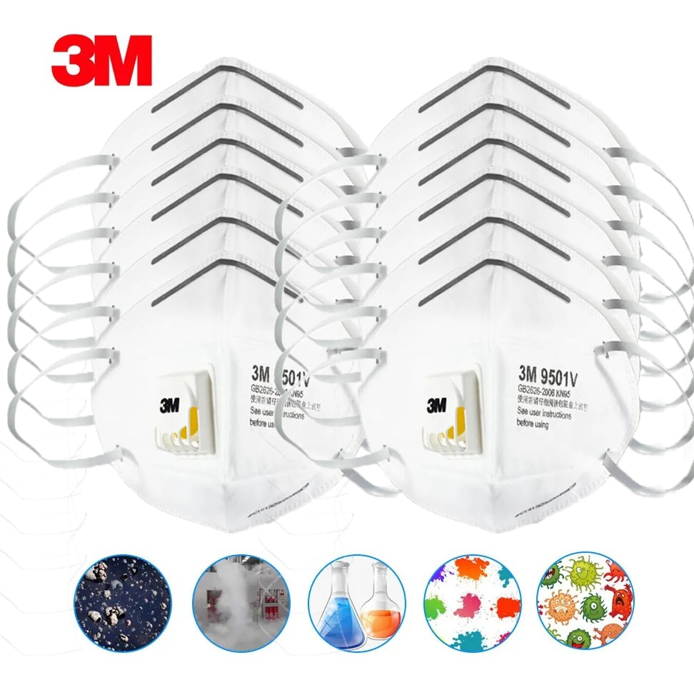 Pack 12 und Mascarilla 3M KN95 9501 V+ con Válvula Respirador | Boomers