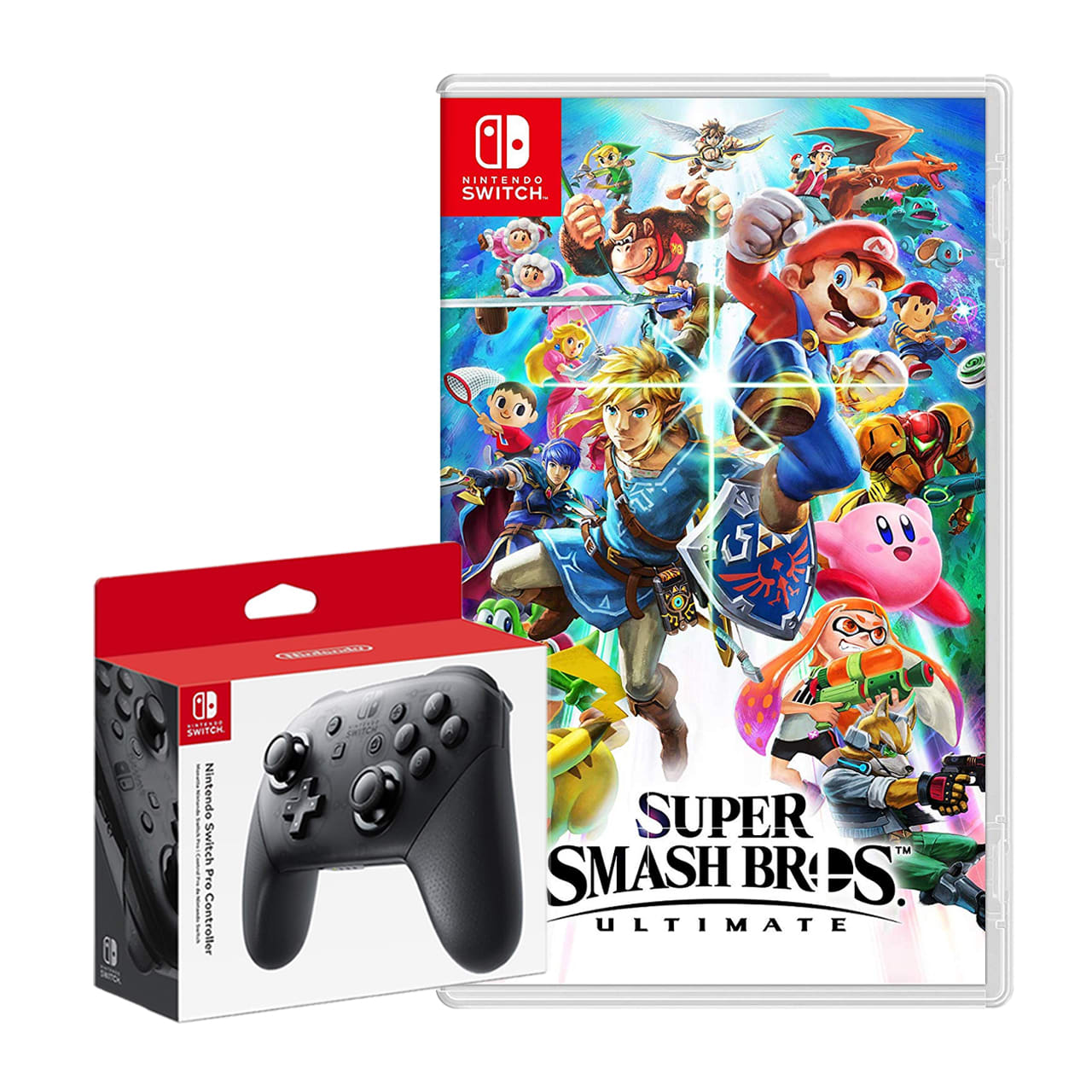 Mando Nintendo Switch Pro Controller + Super Smash Bross Ultimate | Boomers
