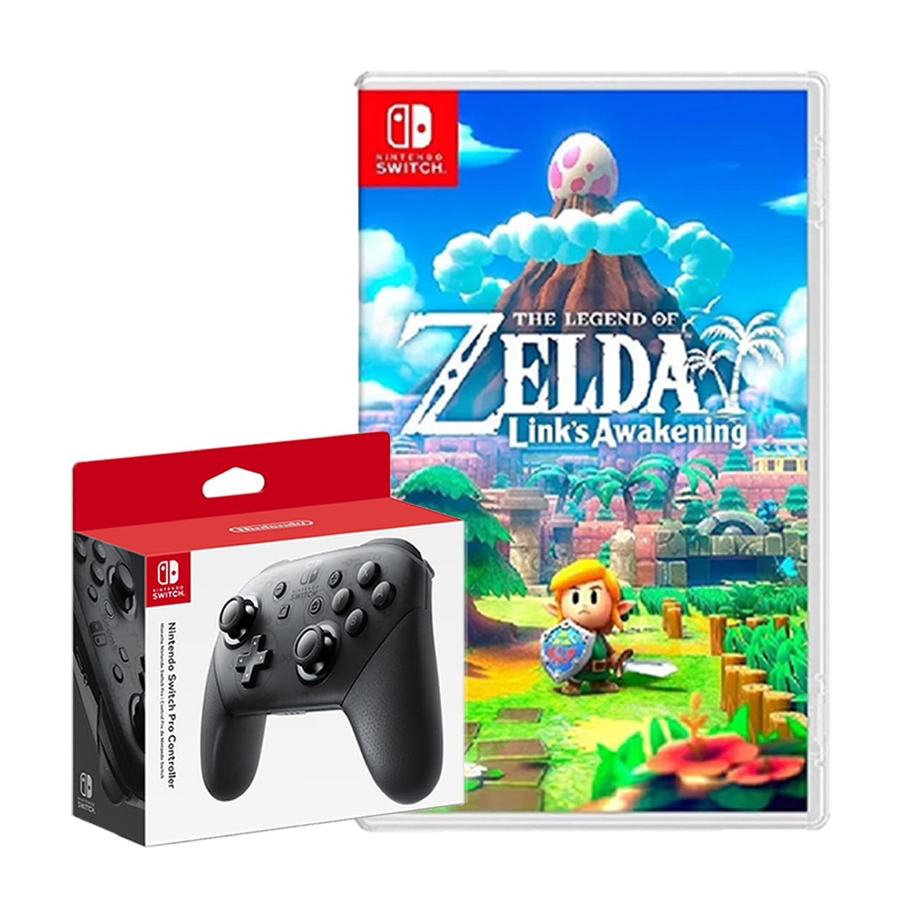 Mando Nintendo Switch Pro Controller + The Legend of Zelda Links Awake ...