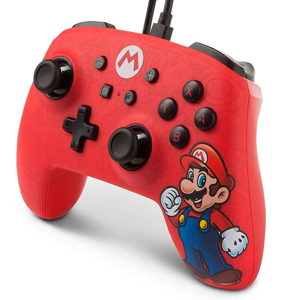 Mando Nintendo Switch Edición Mario Rojo Alámbrico Enhanced PowerA ...