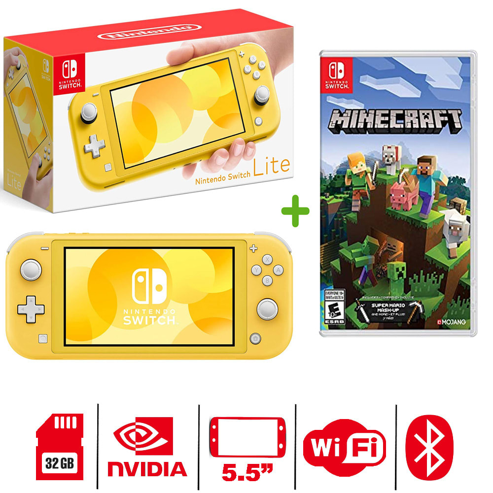 Consola Nintendo Switch Lite Amarillo + Minecraft | Boomers