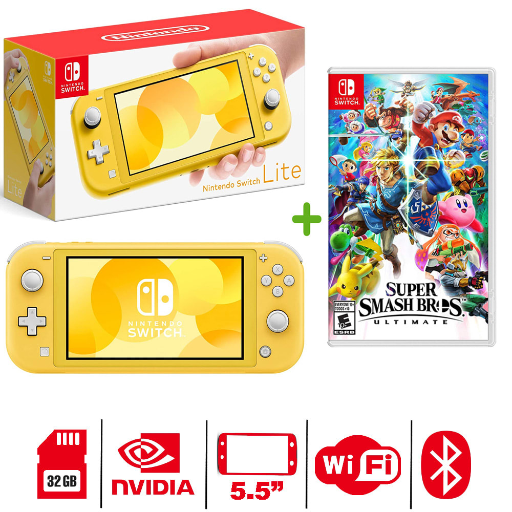 Consola Nintendo Switch Lite Amarillo + Super Smash Bross Ultimate ...