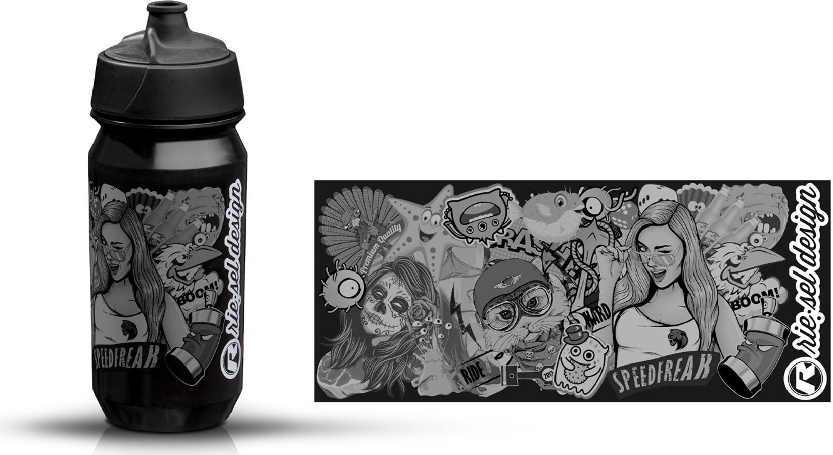 BOTELLA :TLE STICKERBOMB ULTRA BLACK | BLACK | BETTER BIKE