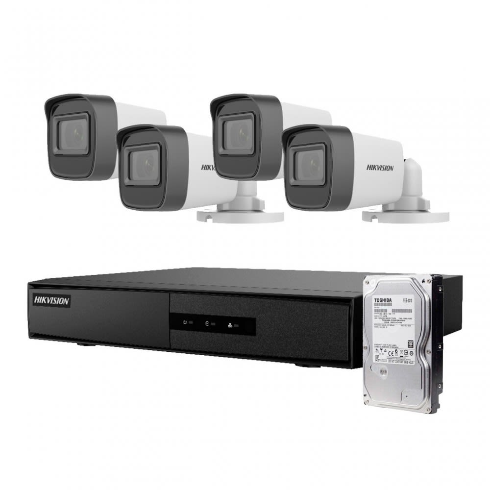 Kit Analogo 1080P DVR-M1 4CH 4Bullet + 1TB Video Hikvision | CT-Fullcctv