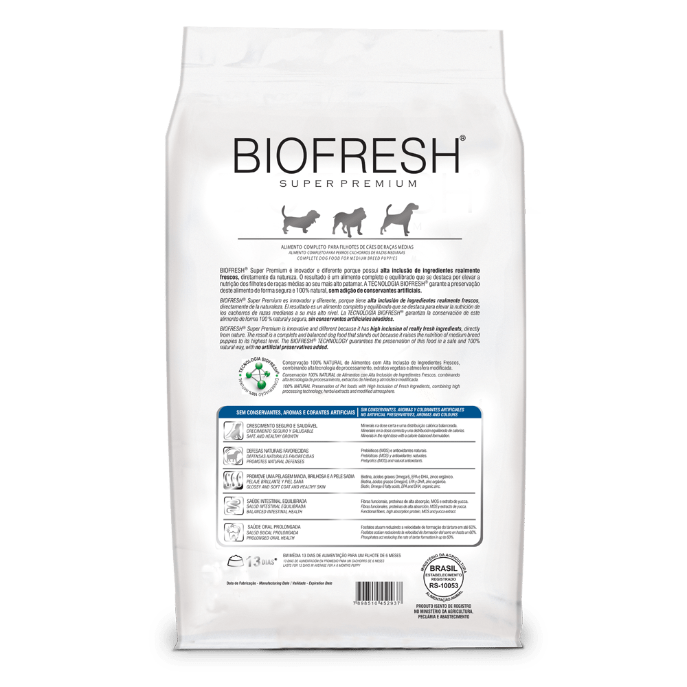 BIOFRESH Perro Cachorro Raza Mediana | Pettito Store