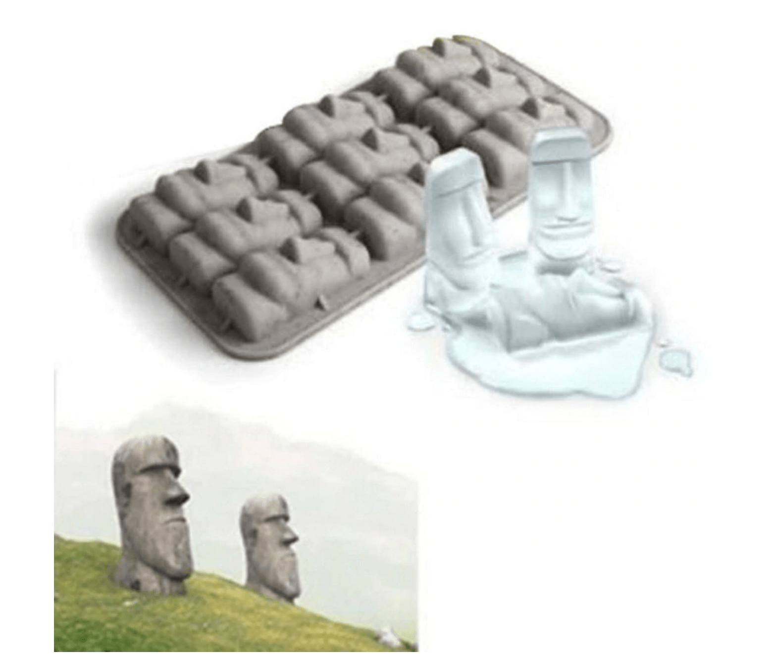 MOLDE DE HIELO EN FORMA DE MOAIS (9 UNIDADES) | The Home Bar