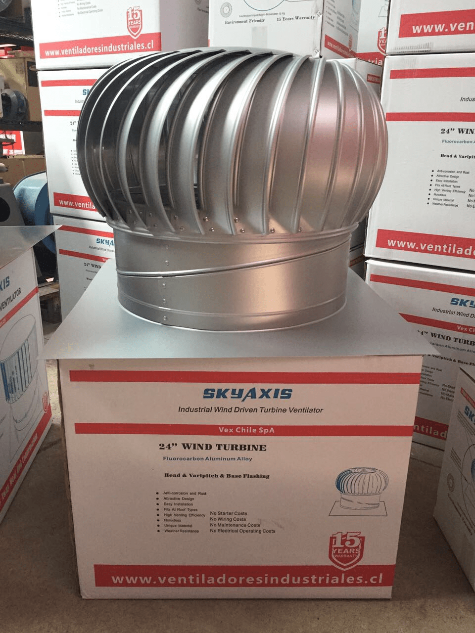 EXTRACTOR EÓLICO INDUSTRIAL 24'' - 600 MM ALUMINIO | Extractores de aire