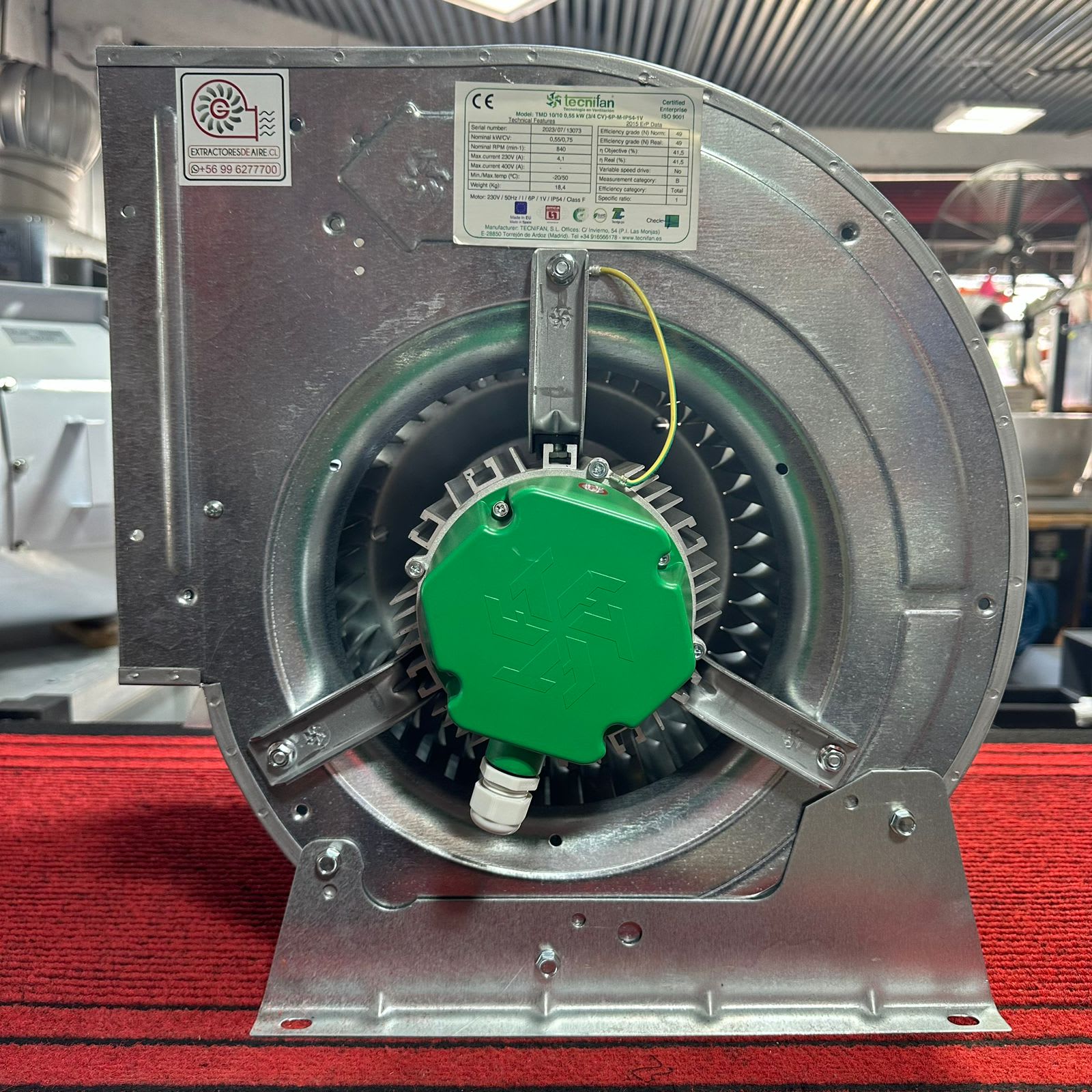 EXTRACTOR CENTRÍFUGO TECNIFAN TMD 10/10 6P, 0.55 KW, 220 V ...