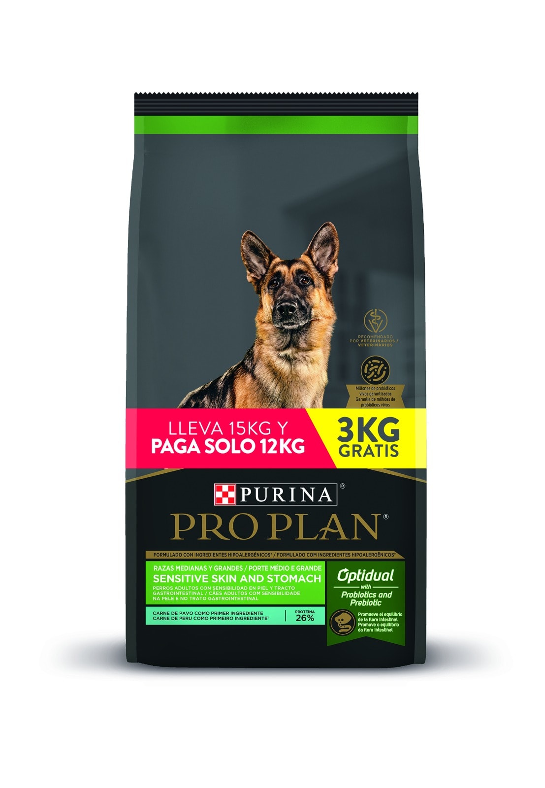 PRO PLAN PERRO PIEL Y ESTOMAGO SENSIBLE PAVO RAZA MEDIANA A GRANDE ...