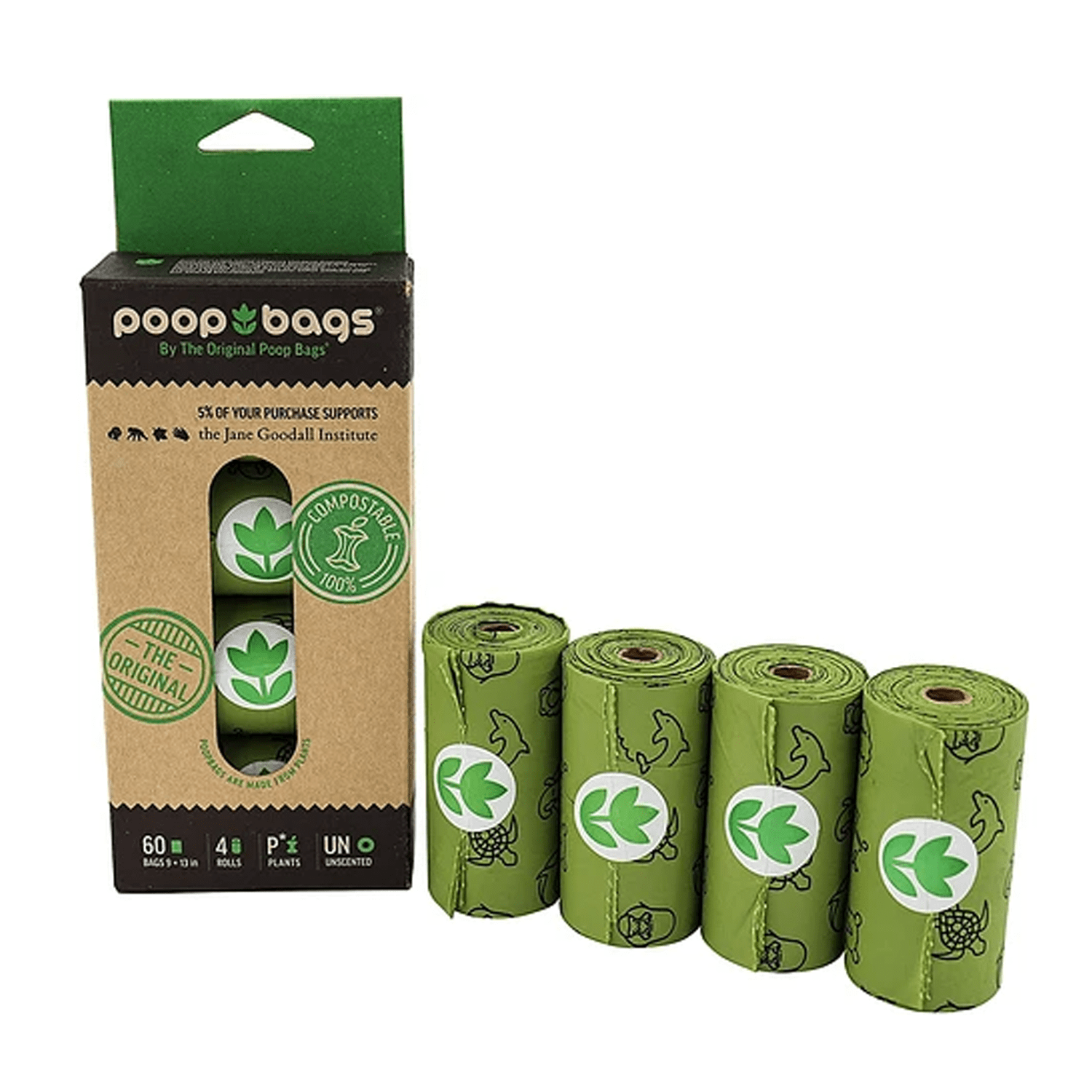 POOP BAGS 4 ROLLOS BIODEGRADABLE COMPOSTABLE 60UNI | Pet&Go Expert Store