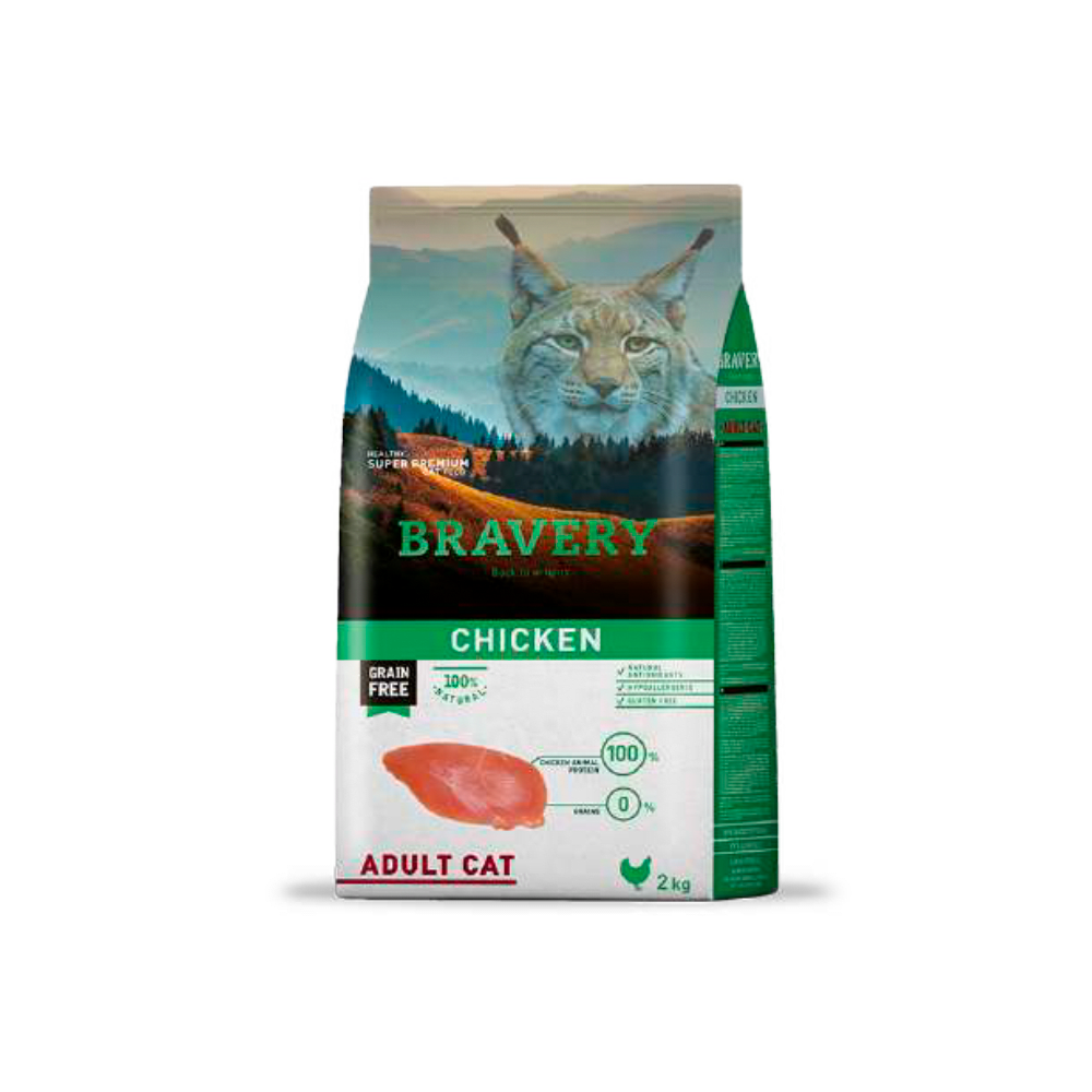 Bravery chicken adult cat 2 kg | CLÍNICA VETERINARIA PUERTO PET