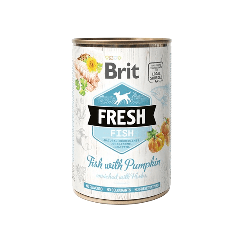 Brit fresh fish with pumpkin lata 400 gr | CLÍNICA VETERINARIA PUERTO PET