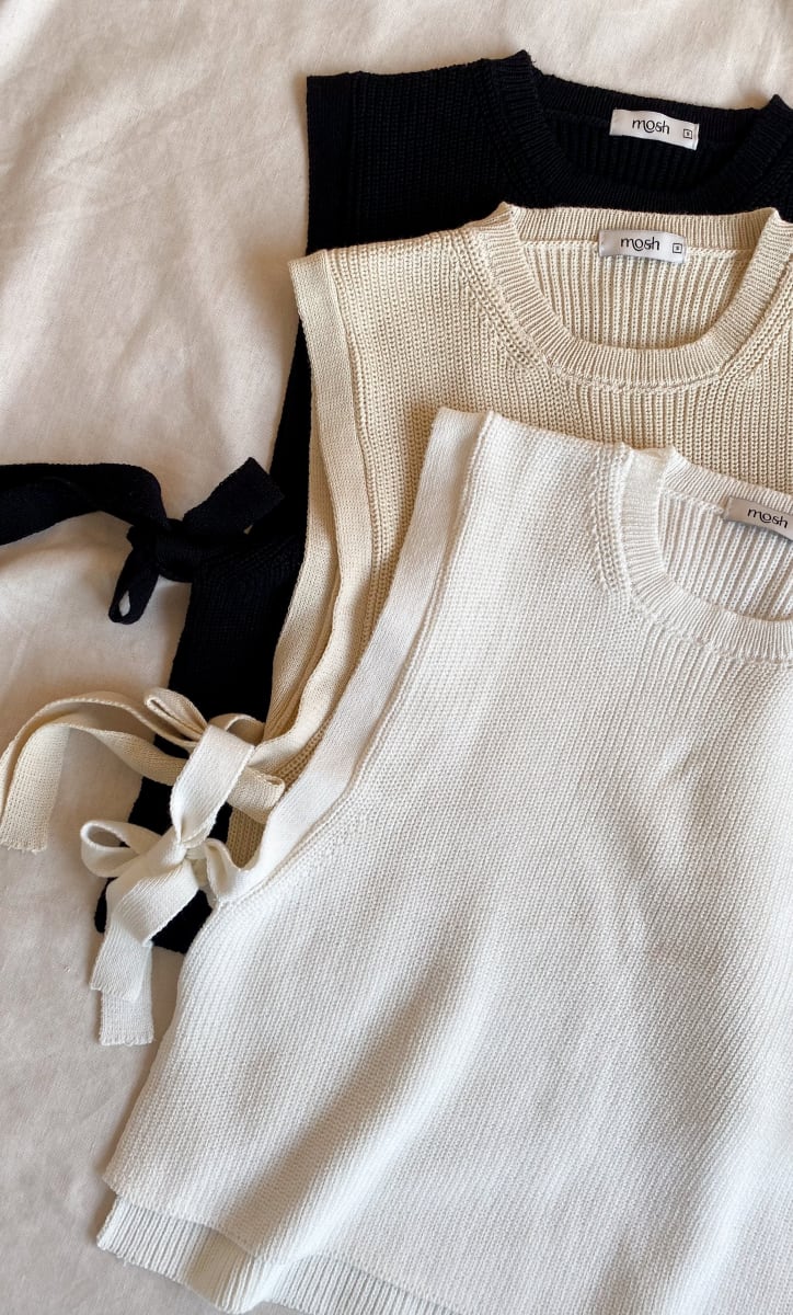 Chaleco tejido Lucas perla | Moshtienda