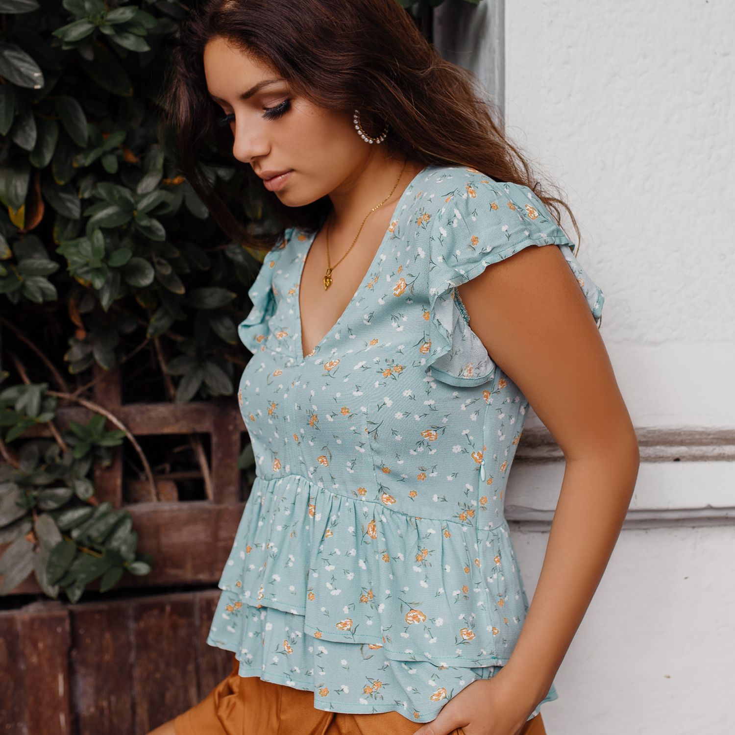 B. Cloe flores verde agua | Moshtienda