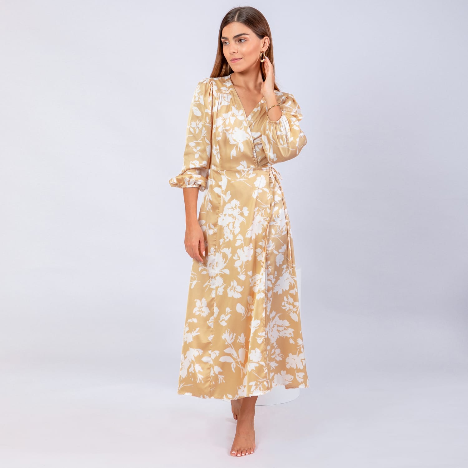 Vestido Vera Print gold | Moshtienda
