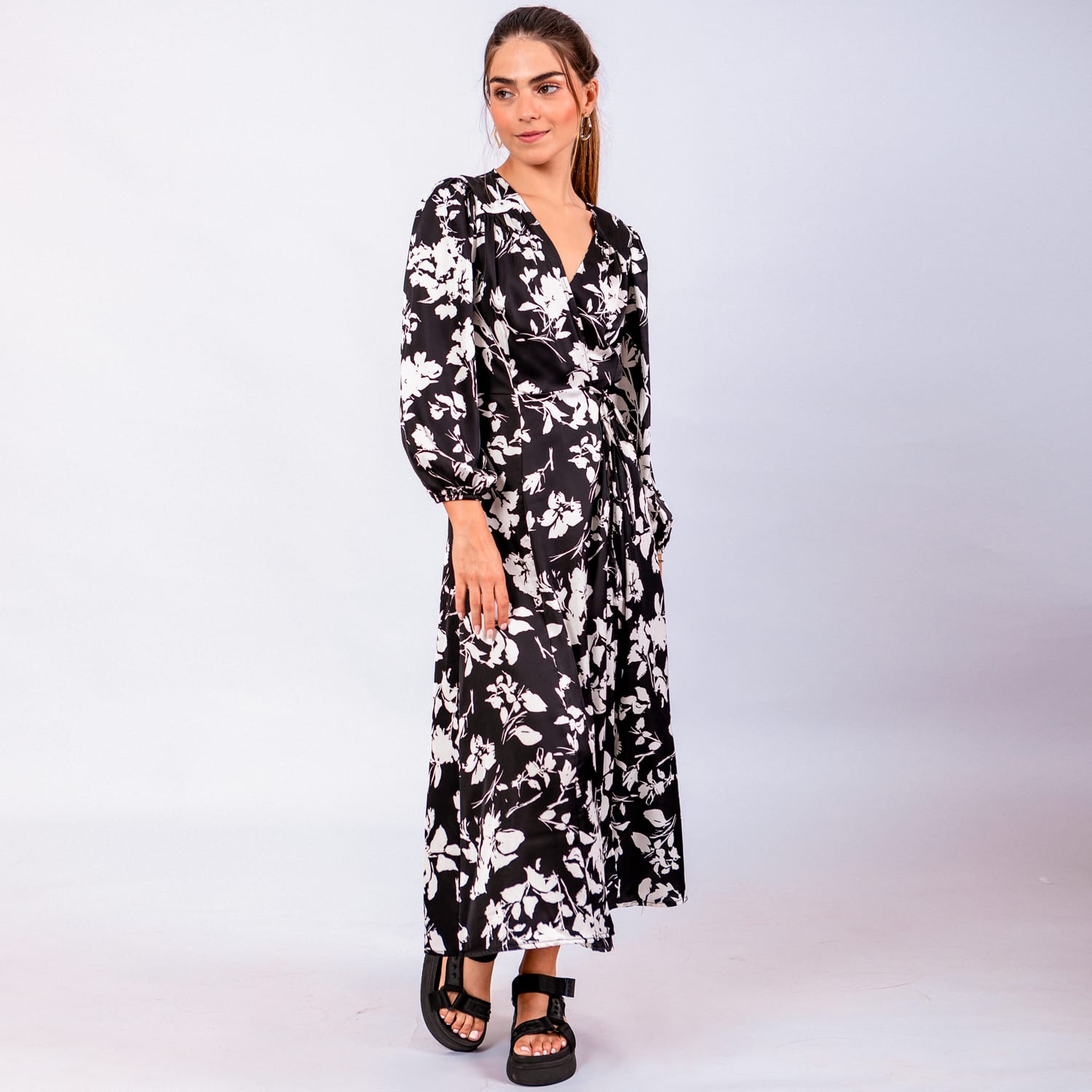 Vestido Vera Print negro | Moshtienda