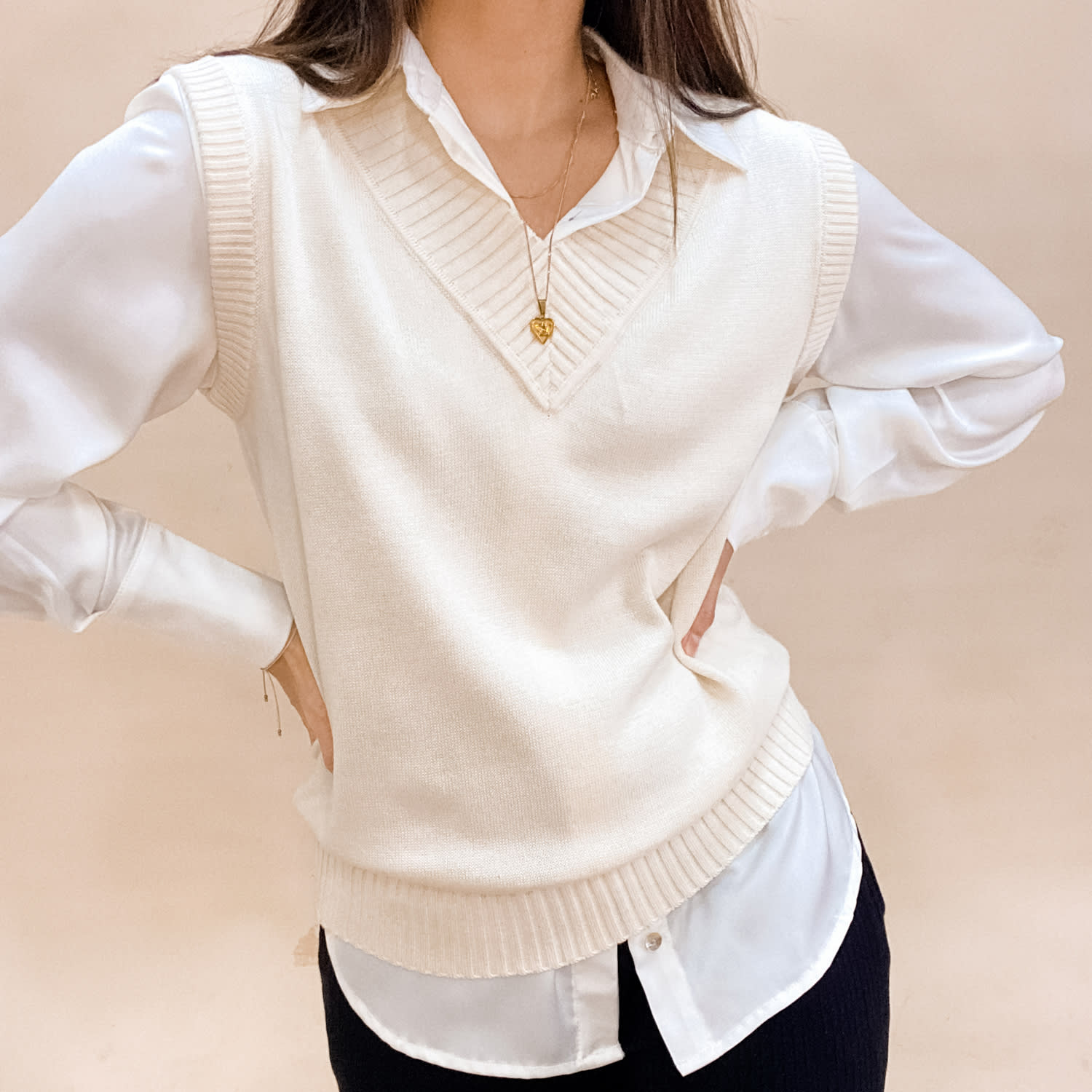 Chaleco Henna perla | Moshtienda