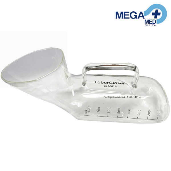 PATO URINARIO DE VIDRIO GRADUADO FEMENINO | Megamed Chile Ltda