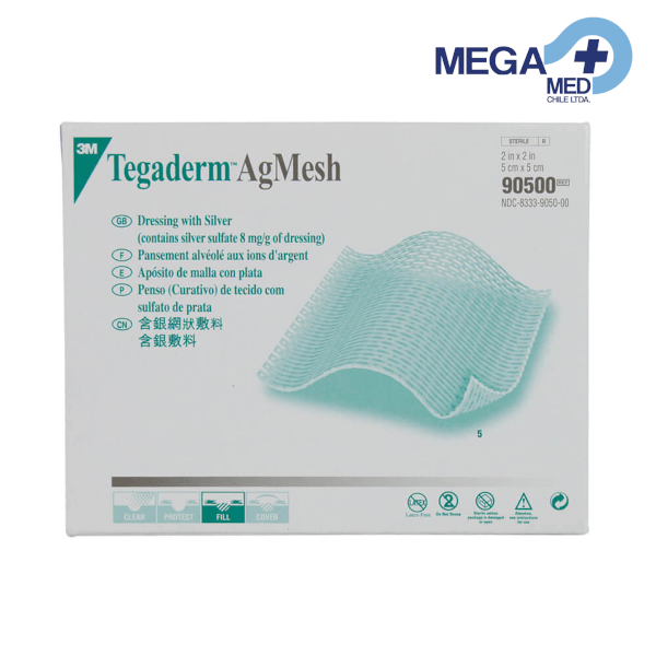 TEGADERM AG MESH APOSITO CON PLATA 5 X 5 CM | Megamed Chile Ltda