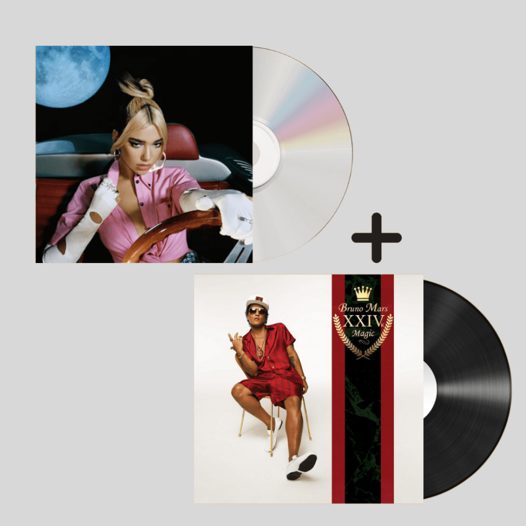 PACK VINILO BRUNO MARS/ XXIV K MAGIC 1LP + CD DUA LIPA/ FUTURE NOSTALGIA 1CD | Plaza Musica