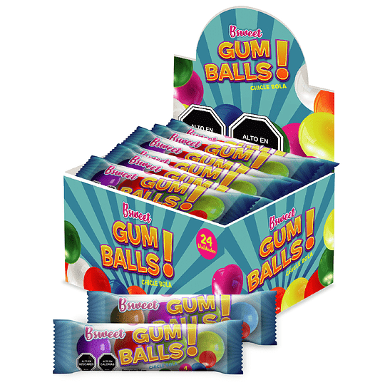PACK 4 CHICLE BOLA- CAJA 24 PACK | woki