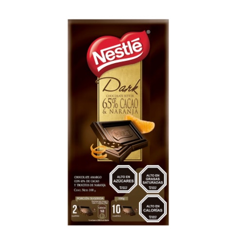 Chocolate Nestle bitter naranja 65% cacao 100 g | La Pileta
