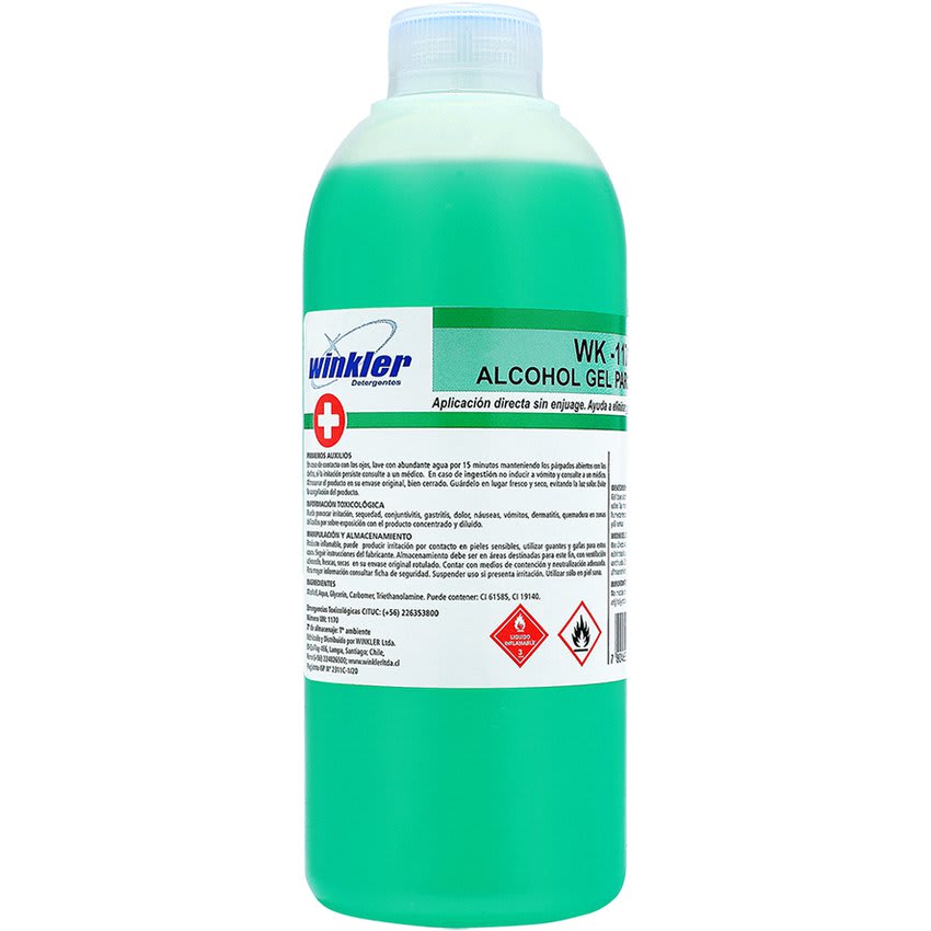 Alcohol Gel Winkler 1 litros Certificado ISP | MUMMA UNIFORMES