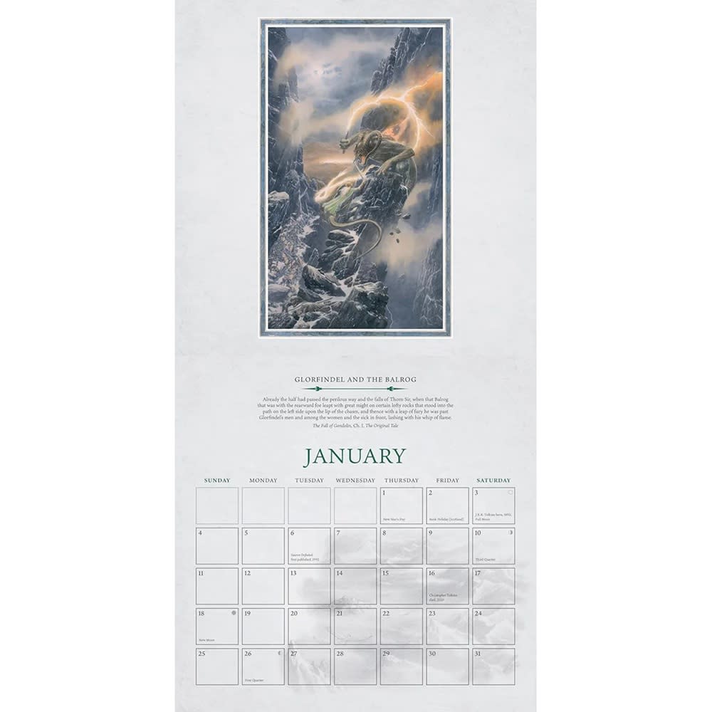 CALENDARIO TOLKIEN 2026 | Vuelan Los Libros