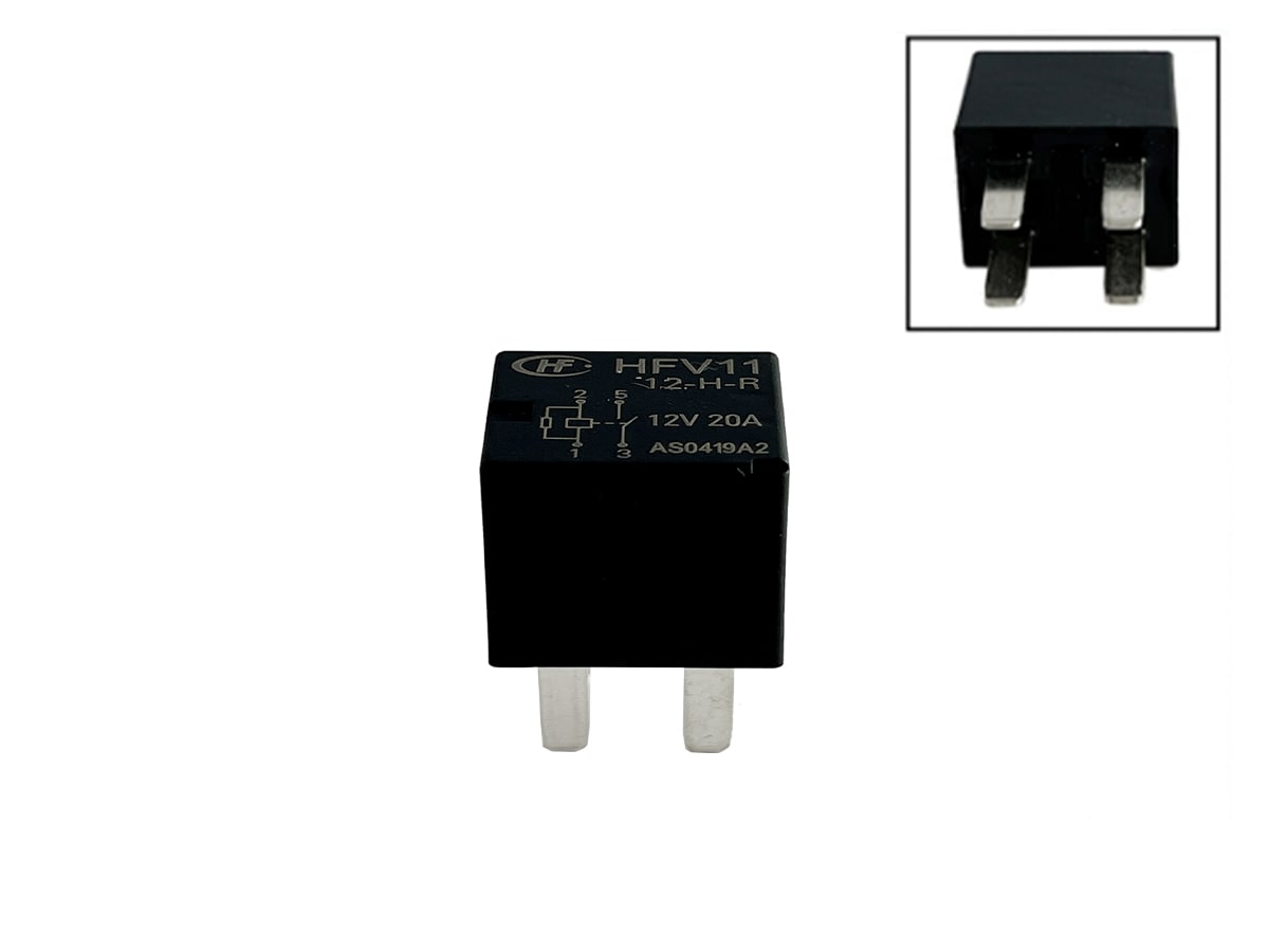 1044 MINIMICRORELAY MODERNO HFV11 DE 20A 12V 4 TERMINALES EN PUNTA ...