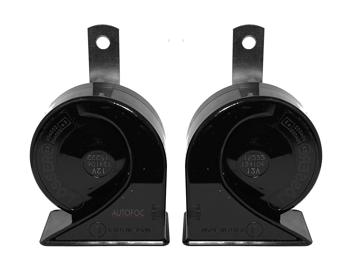 129206 JUEGO DE 2 CLAXON TIPO CARACOL 12V ALTA Y BAJA FLÖSSER | Autofoc