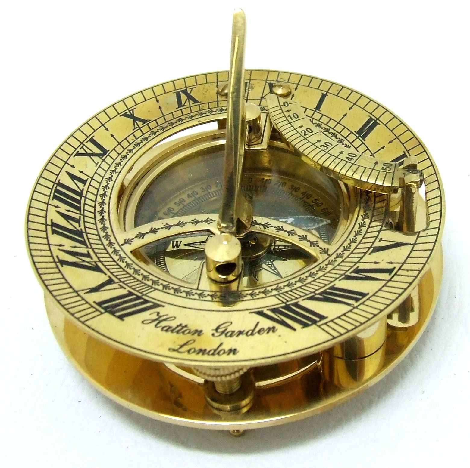 Brujula Reloj Solar Caja Madera | Basg Marine