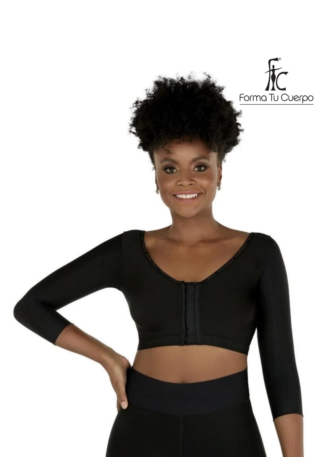 Brasier Post Quirúrgico Con Manga Negro Ref. C-080 | Myamoda Fajas ...