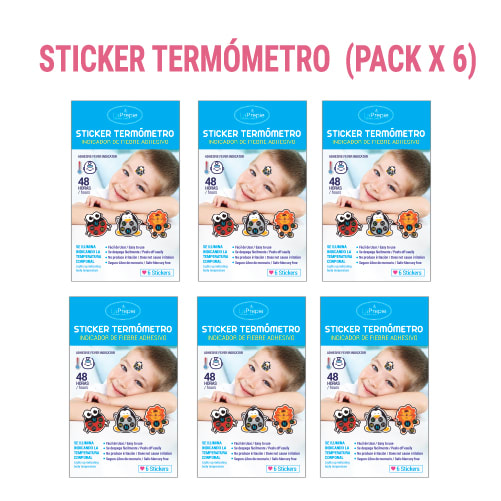 PACK STICKER TERMÓMETRO KIDS - 6 UN. | La Prepie | LABORATOIRES