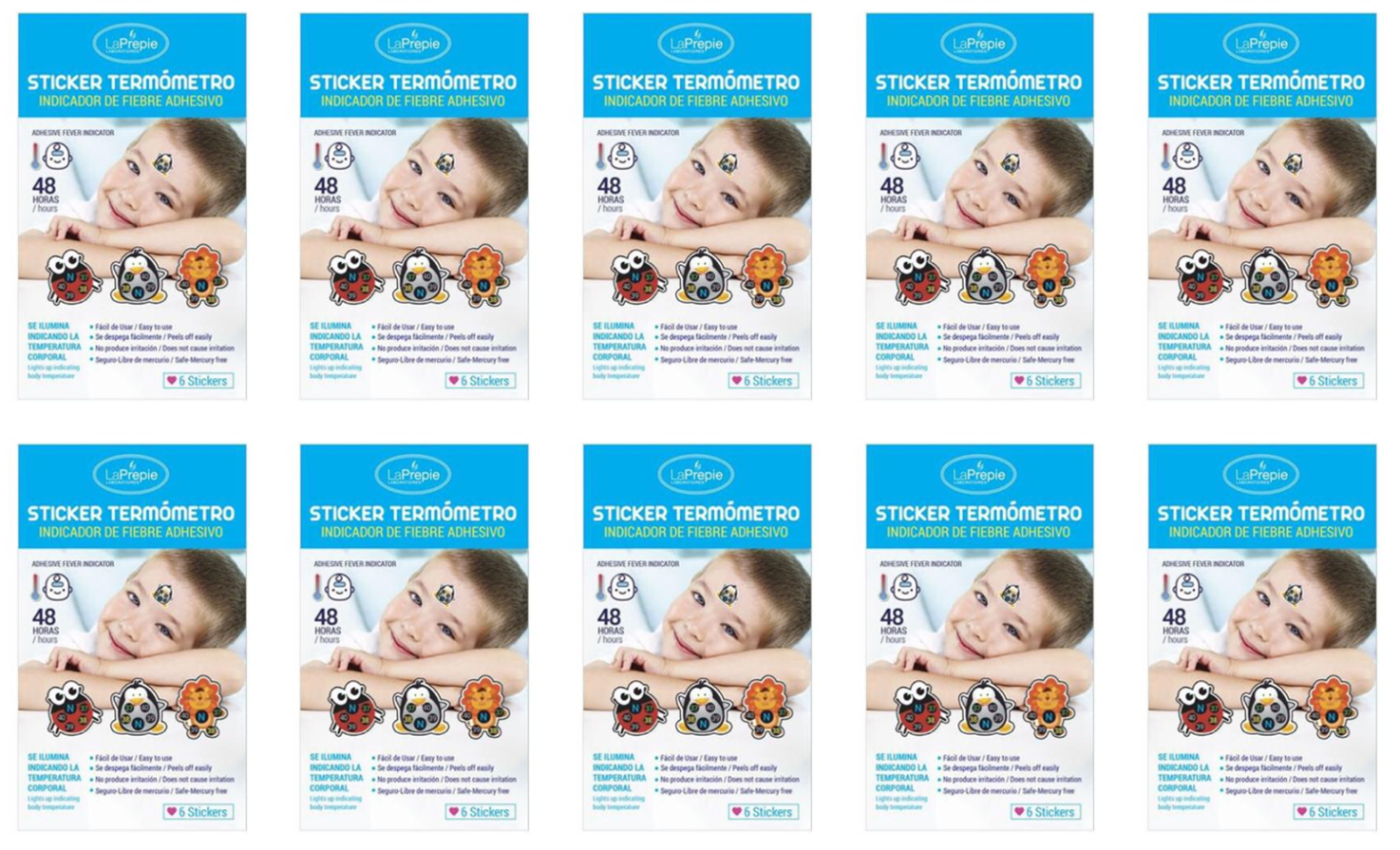 PACK STICKERS TERMOMETRO KIDS - 10 UN. | La Prepie | LABORATOIRES
