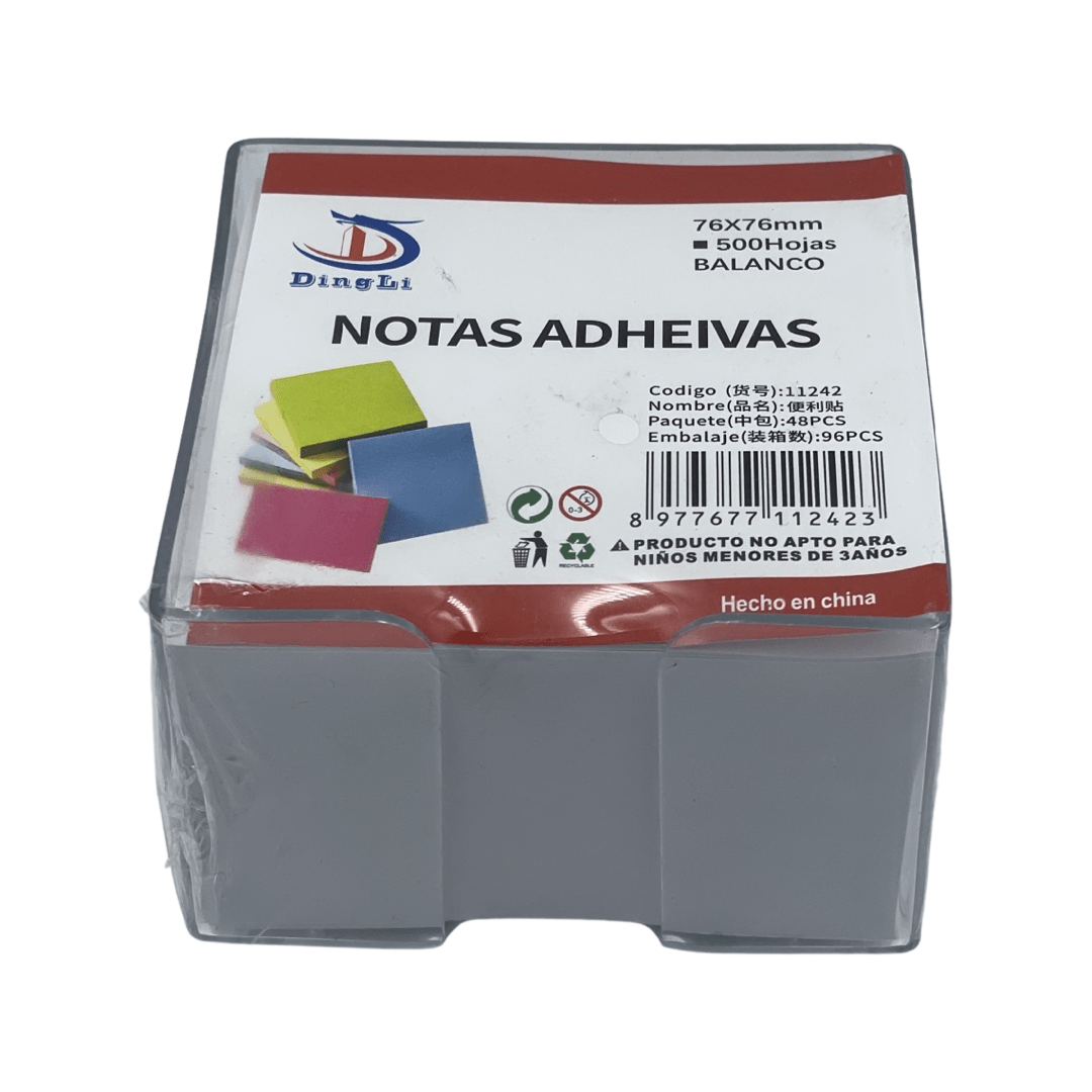 Posit Cuadrado 500 hojas blanco cajita acrilico | Panani Click