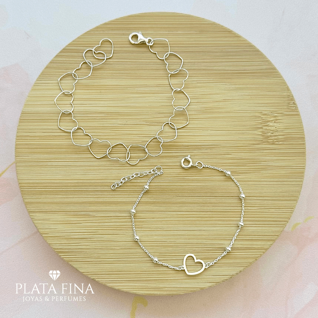 Set de Pulseras Amor | Plata Fina