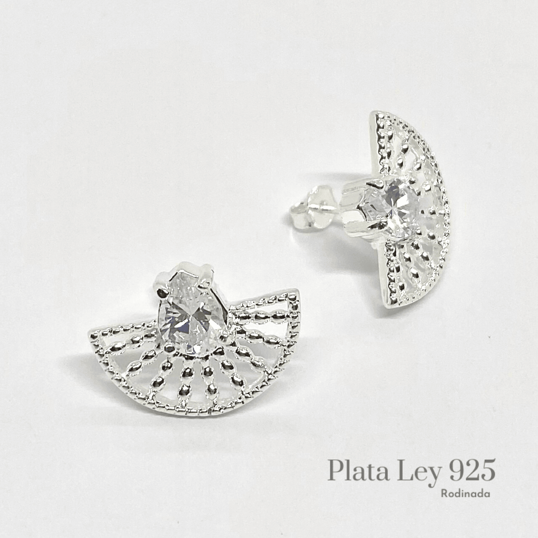 Aros Plata Rodinada Princesa | Plata Fina