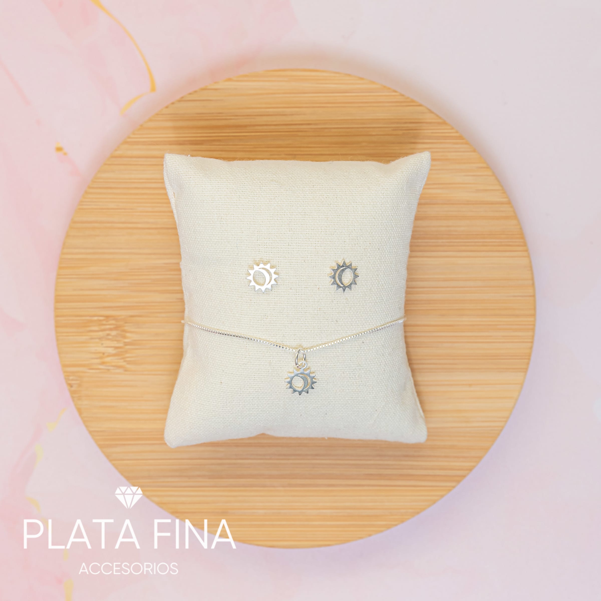 Conjunto Plata Mini Sol Radiante | Plata Fina