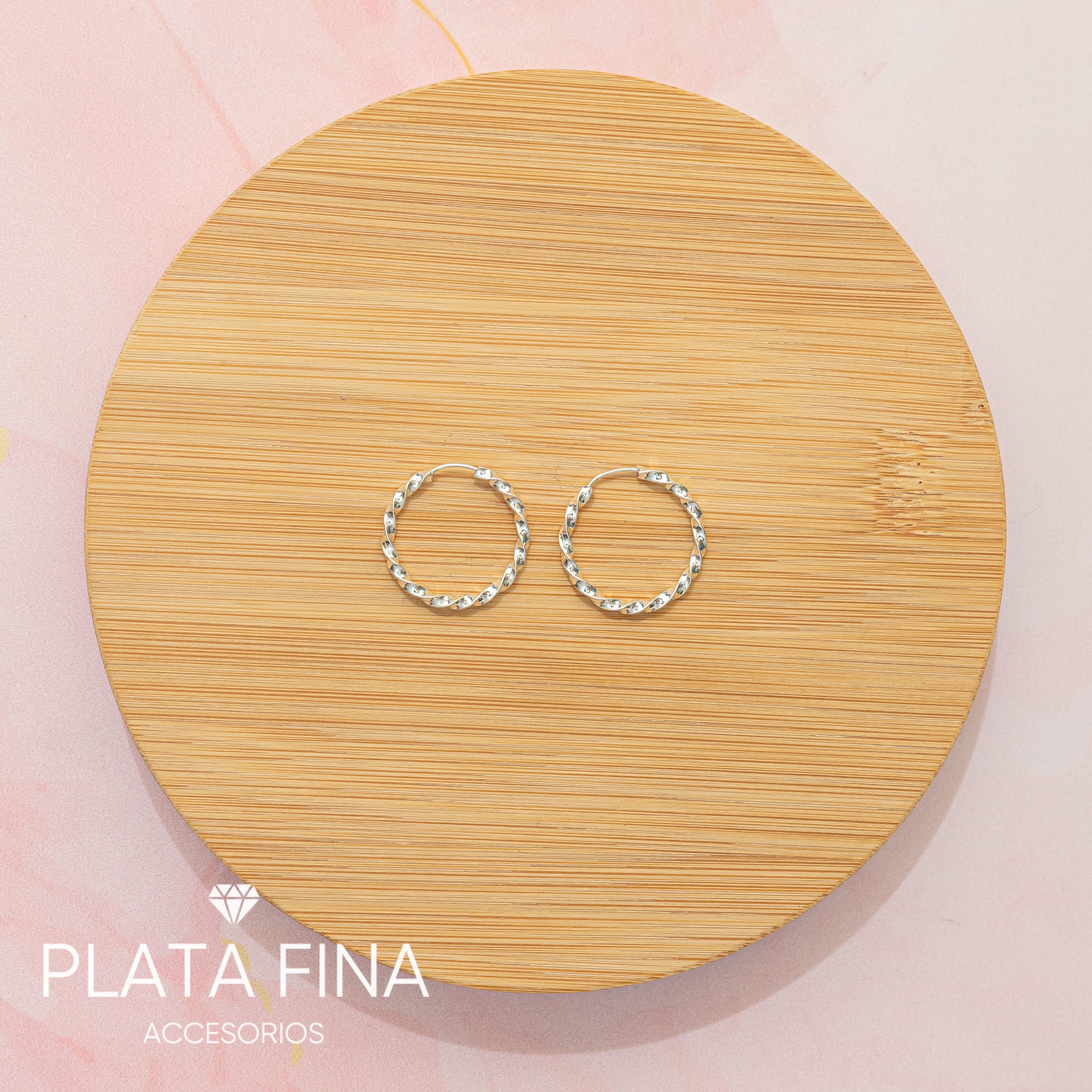 Argollas Plata Mini Entorchadas | Plata Fina
