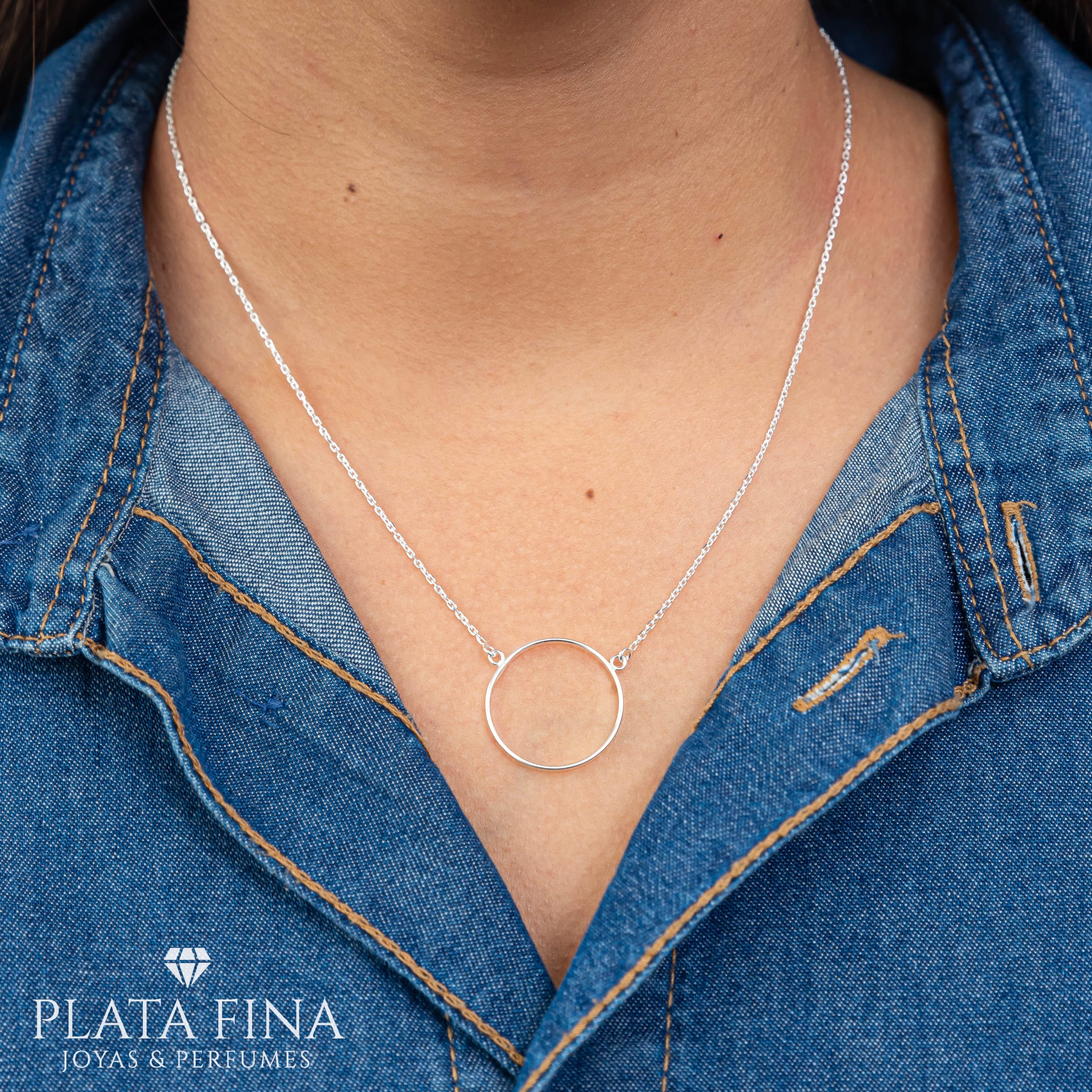 Collar Plata Circular Liso | Plata Fina