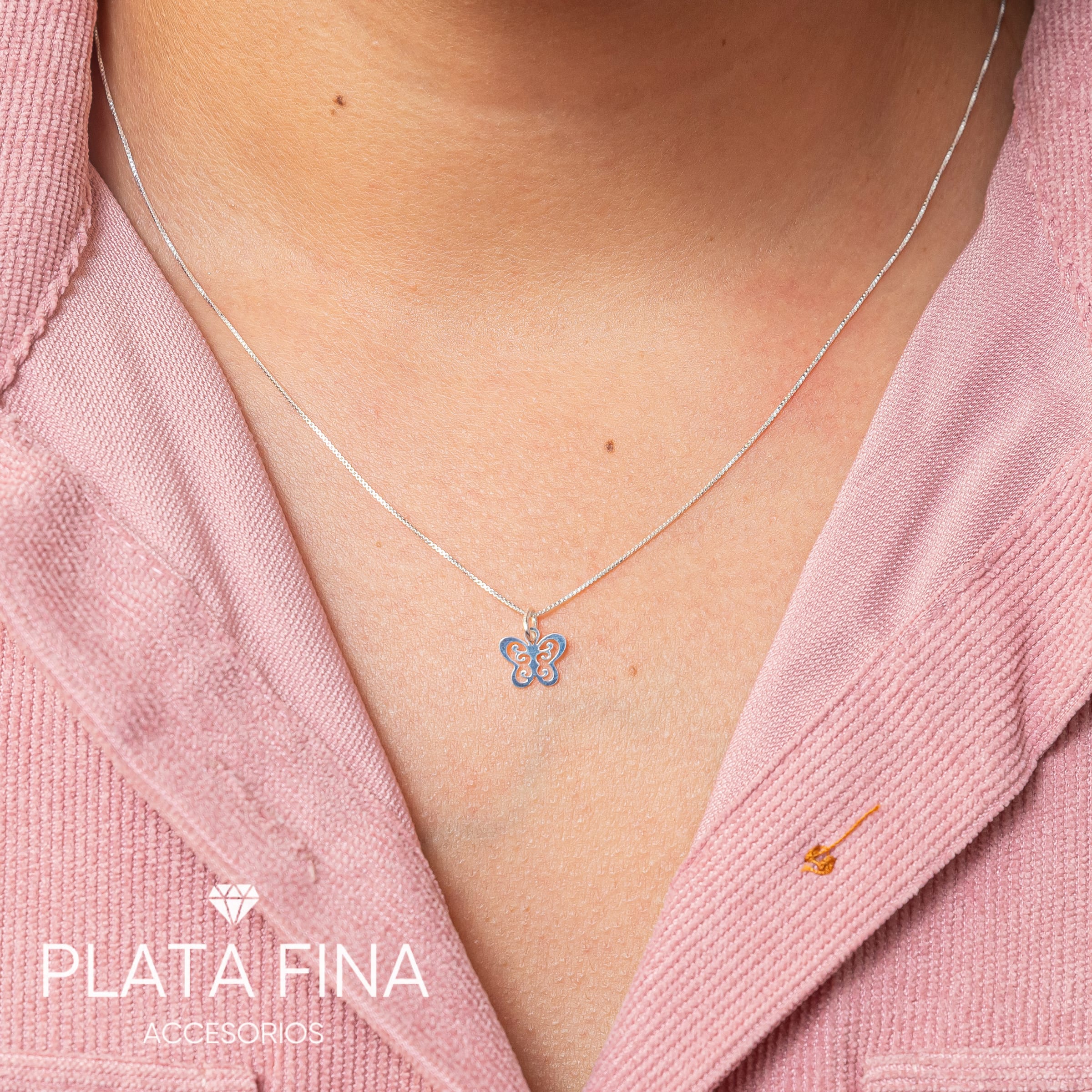 Conjunto Plata Mini Mariposa Calada | Plata Fina
