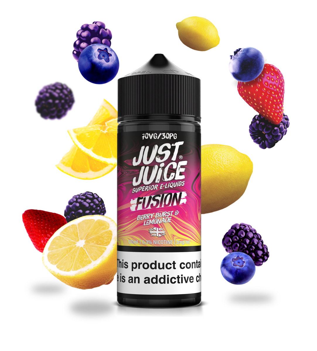 Just Juice Fusion Berry Burst Lemonade 120ml - Jugo de bayas silvestres ...