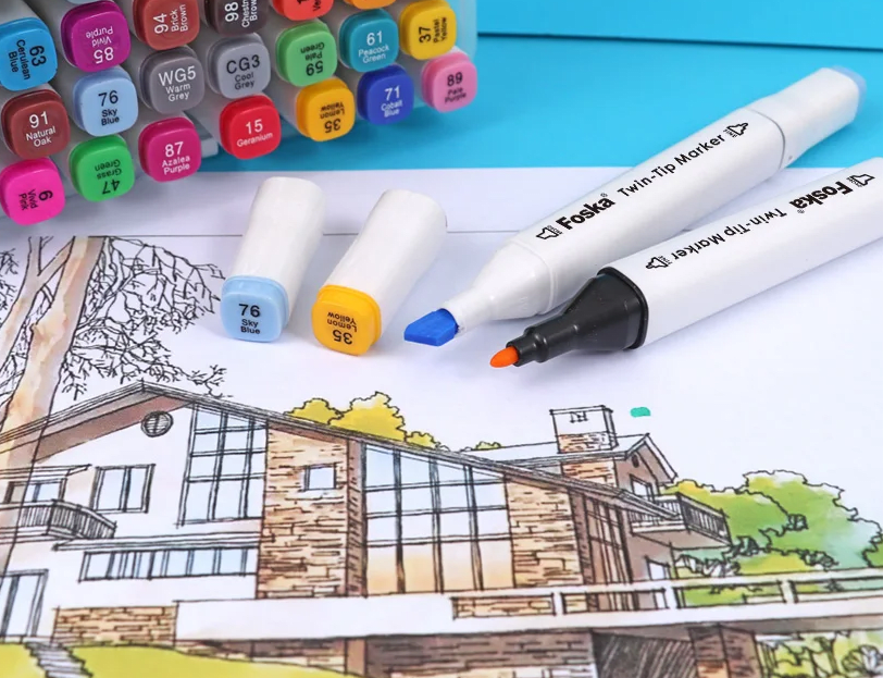 Set Marcadores Doble Punta 60 Colores MK5004 Foska | Librerías Big Pen